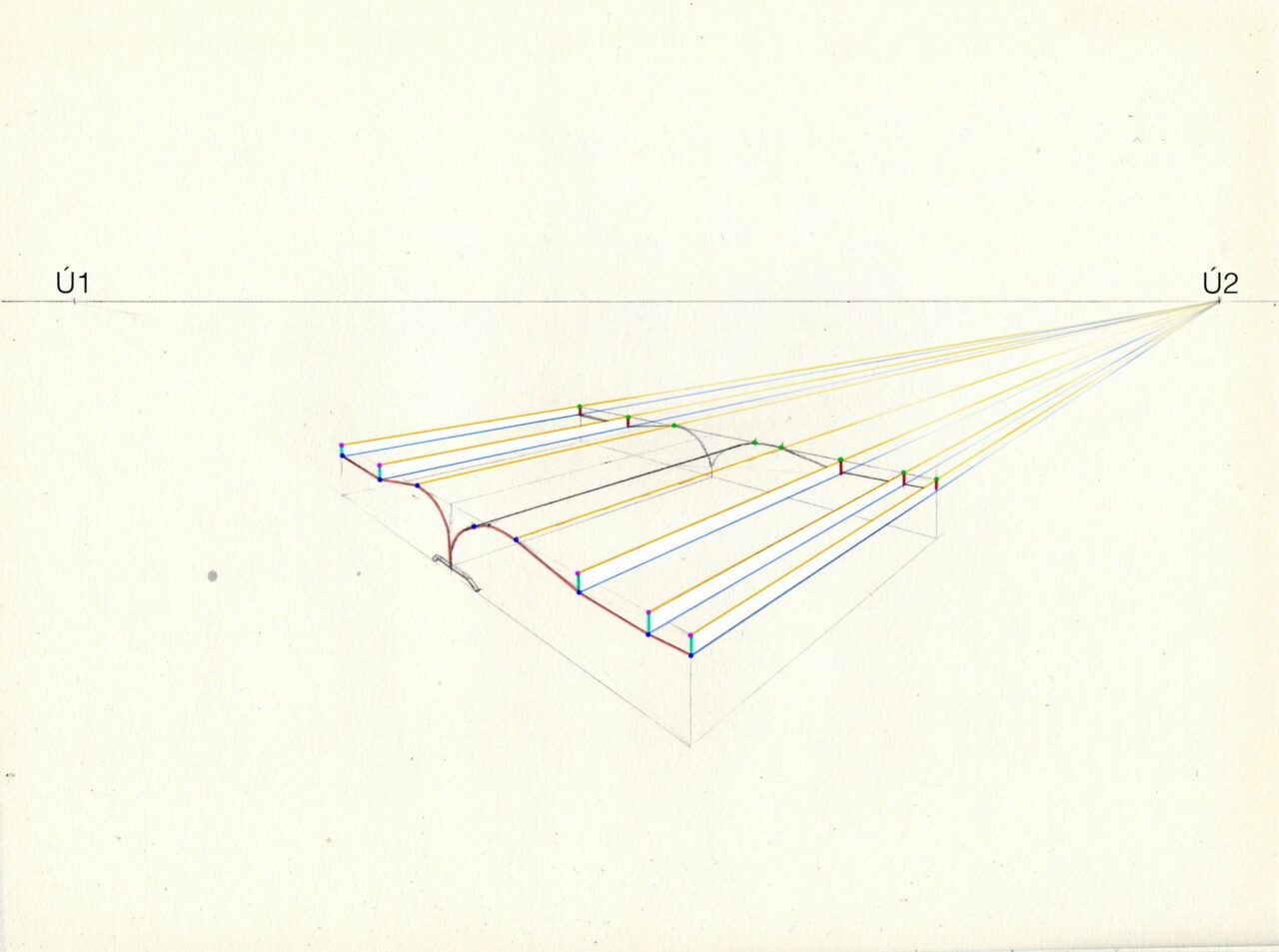 Perspektiva pro výtvarníky: 2-úběžníková · Výuka Kresby